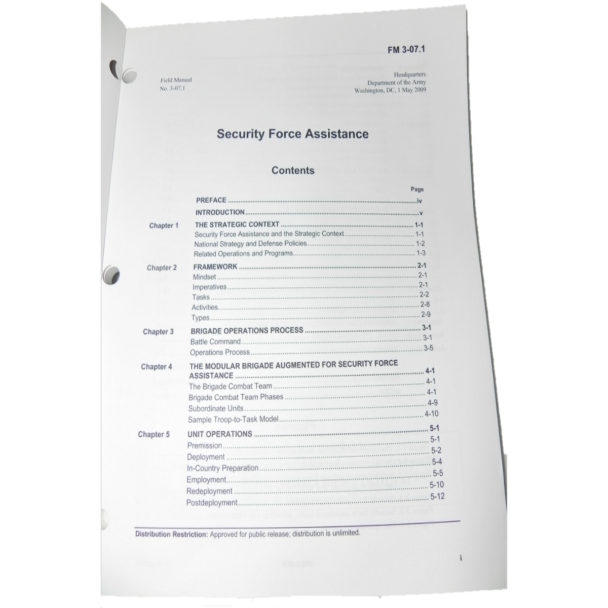 Military Book Manual Army Security Force Assistance FM 3-07.1| Pigeon Post Military Surplus & Supply
