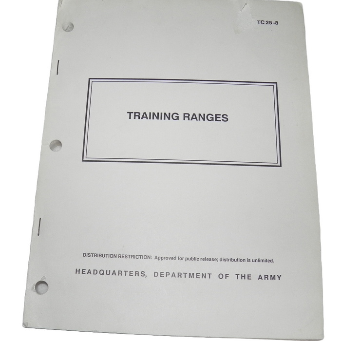 Military Book Training Ranges Circular TC 25-8 Army/Marines| Pigeon ...