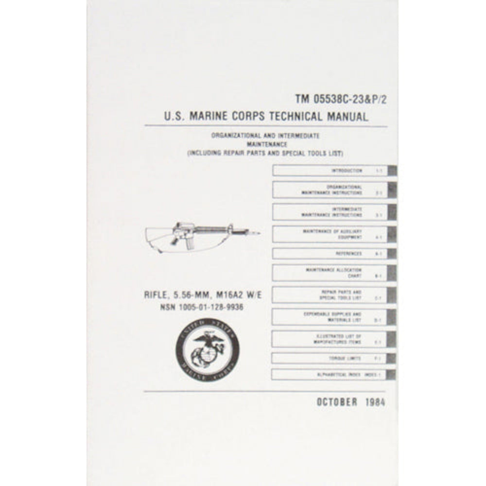 Military Book U.S. Marine Corps Technical Manual TM 05538C-23&P/2 ...