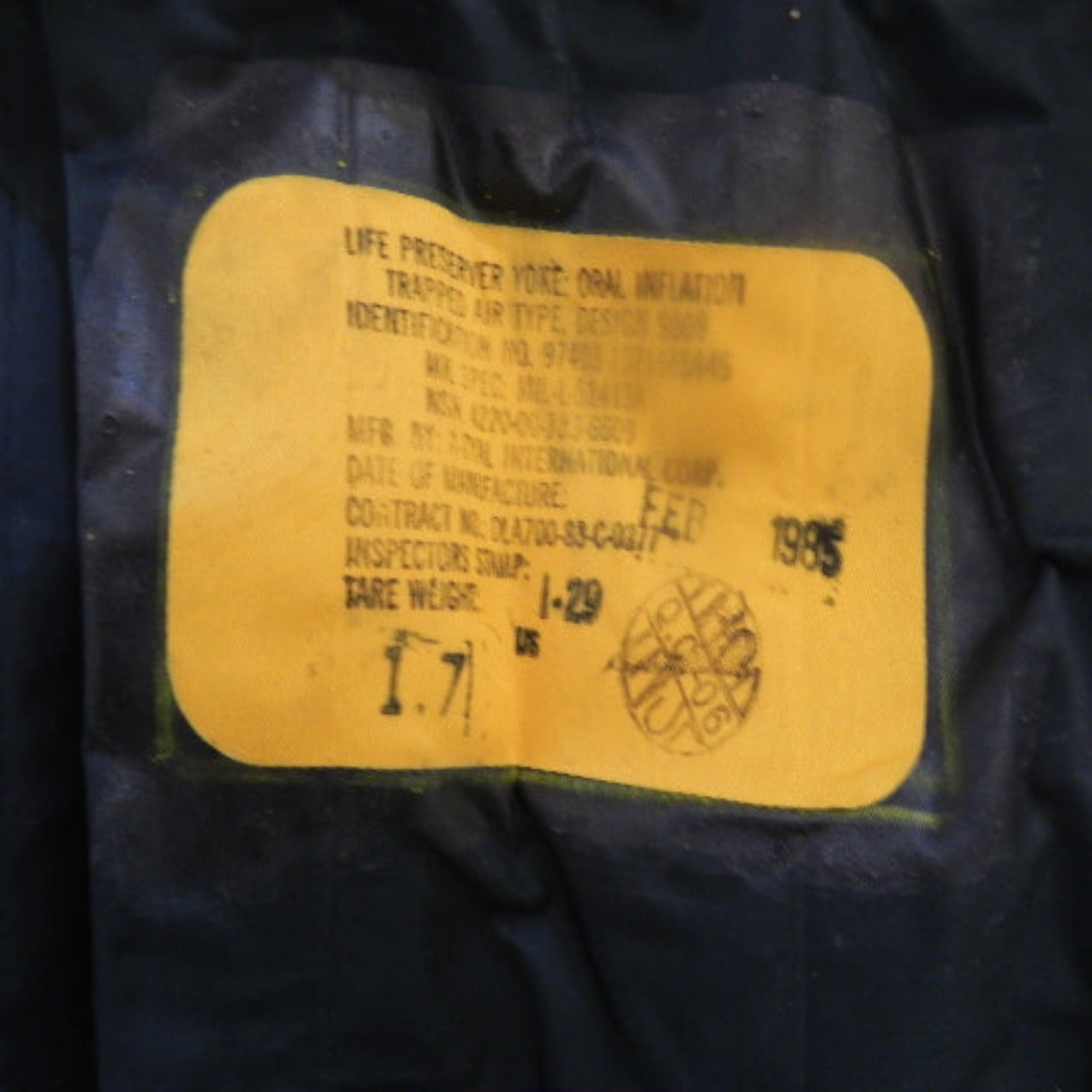 USGI Life Preserver Yoke Navy Oral Inflation| Pigeon Post Military ...