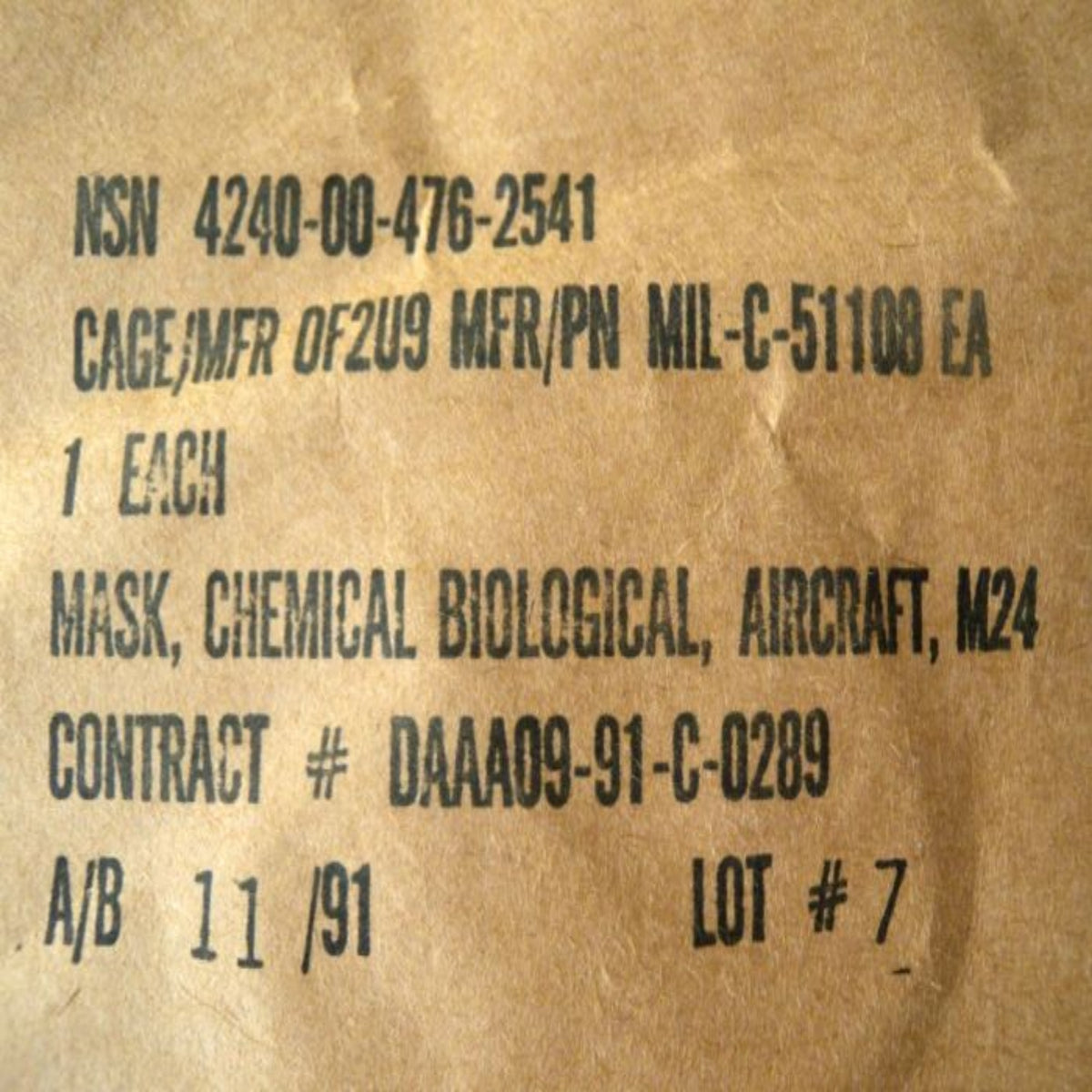 USGI Aircraft M24 Gas Mask Bag Chemical Biological| Pigeon Post ...
