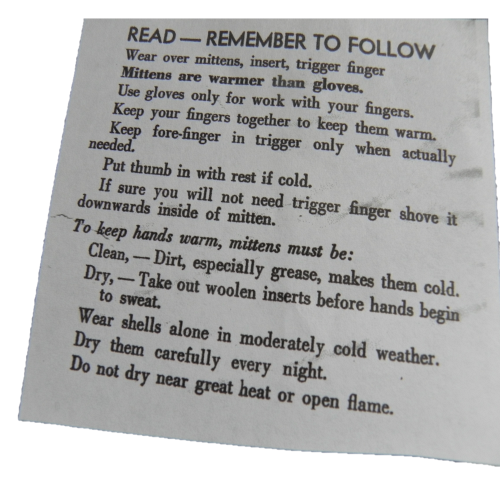 USGI Trigger Finger Mitten Cold Weather Medium Inserts| Pigeon Post ...