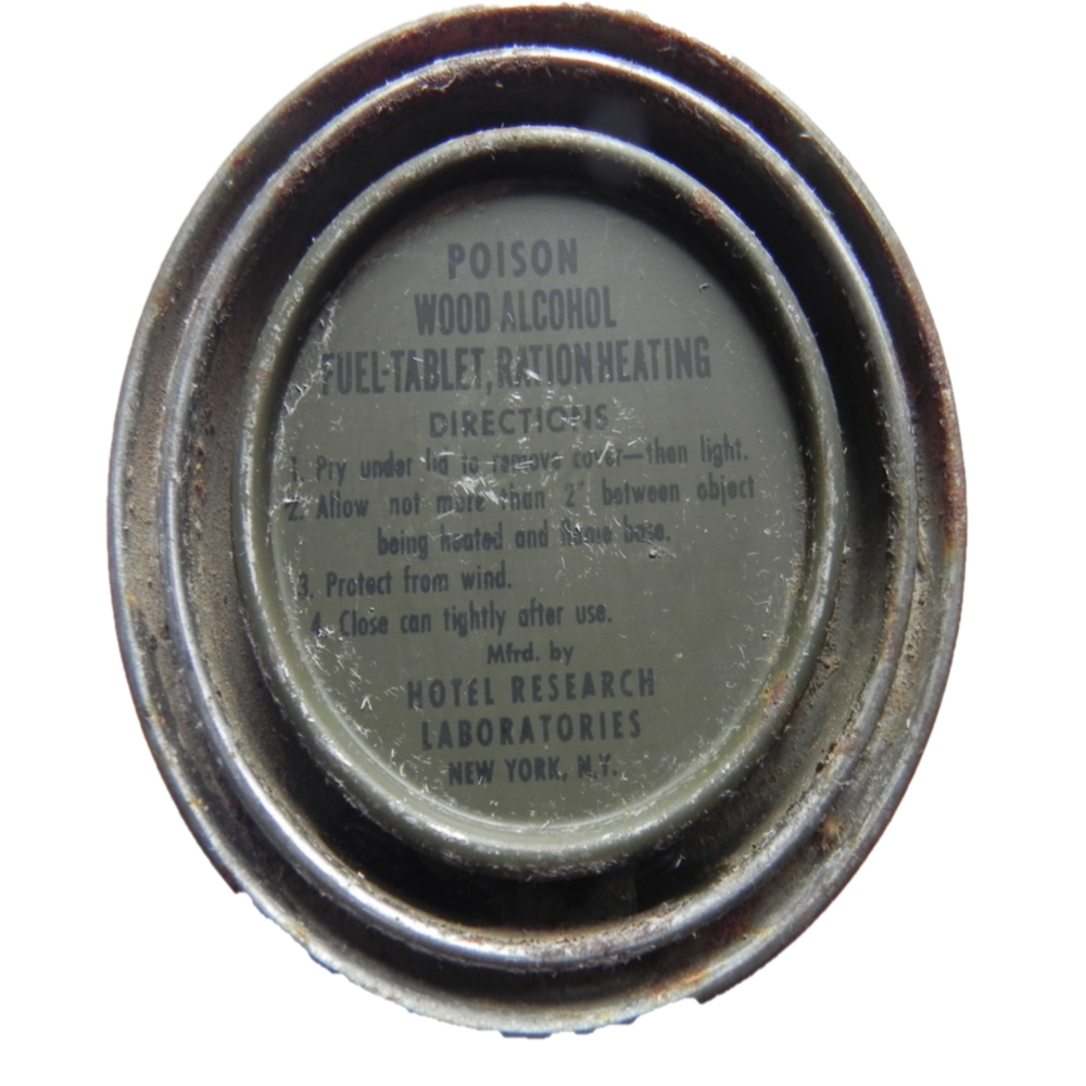 USGI WWII Ration Heating Wood Alcohol Fuel Tablet Can| Pigeon Post ...